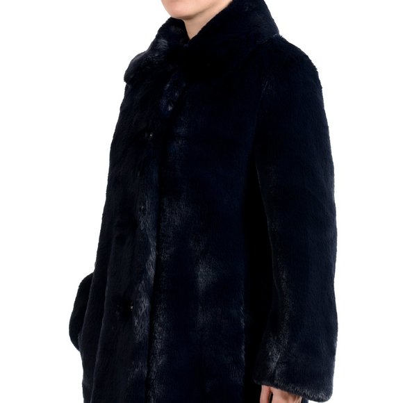 Burberry | Jackets & Coats | Burberry Women Tenbridge Dark Blue Fauxfur ...